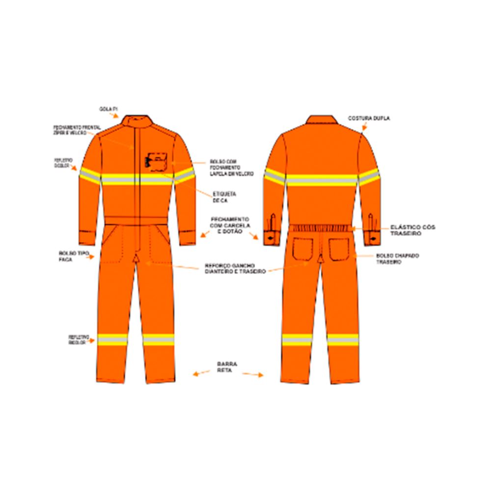 MACACAO NR10 MUNDI WORK LARANJA COM REFLETIVO CA 39722 | BT Equipamentos